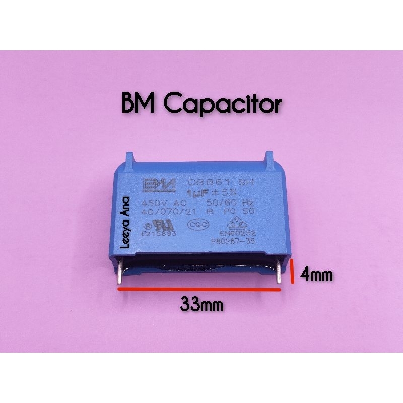Blue BM Capacitor 1.0uF 450v AC Pin Leg. Capacitor 1uF 1.0uF CBB61 ...