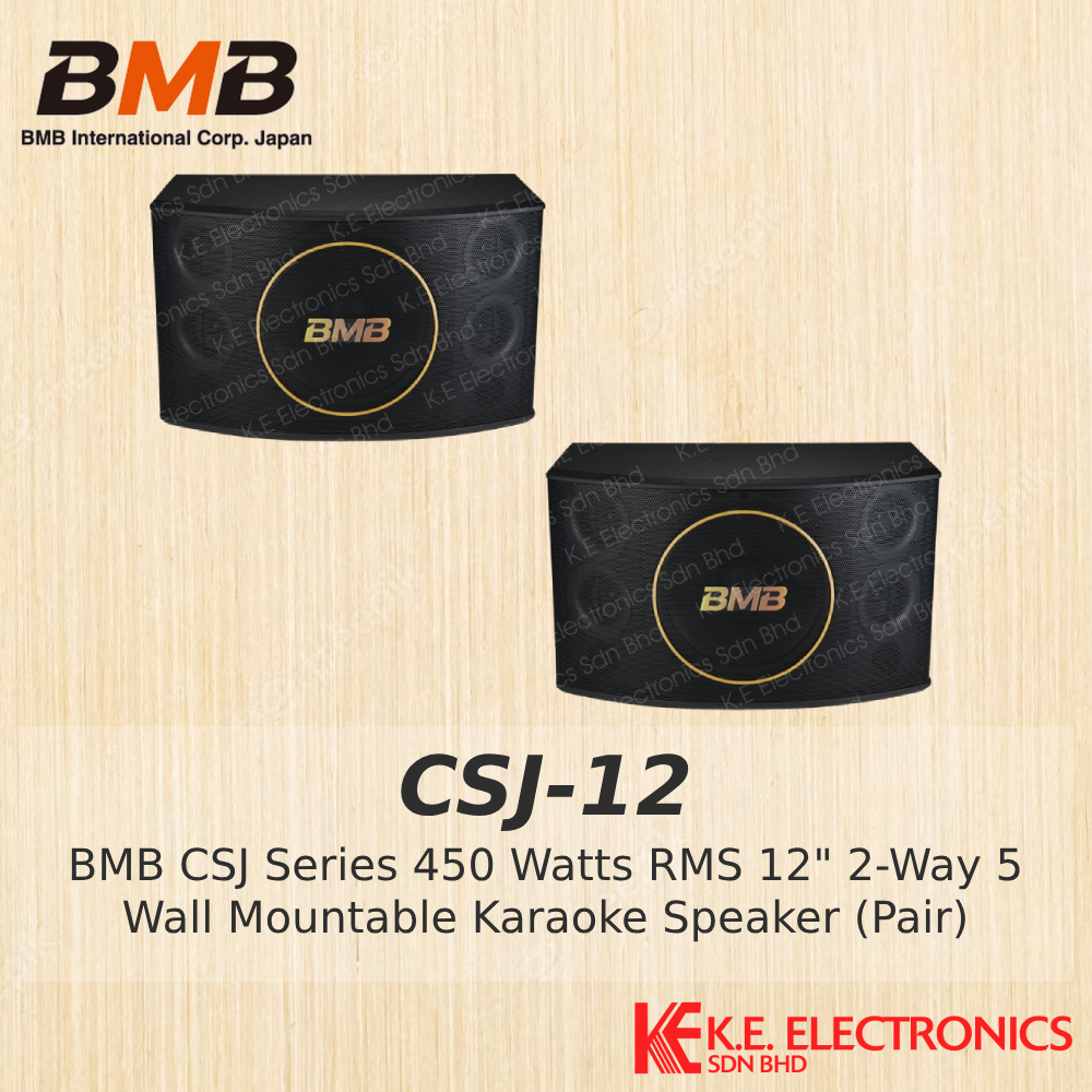 BMB CSJ Series 450 Watts RMS 12" 2-Way 5 Wall Mountable Karaoke Speaker ...