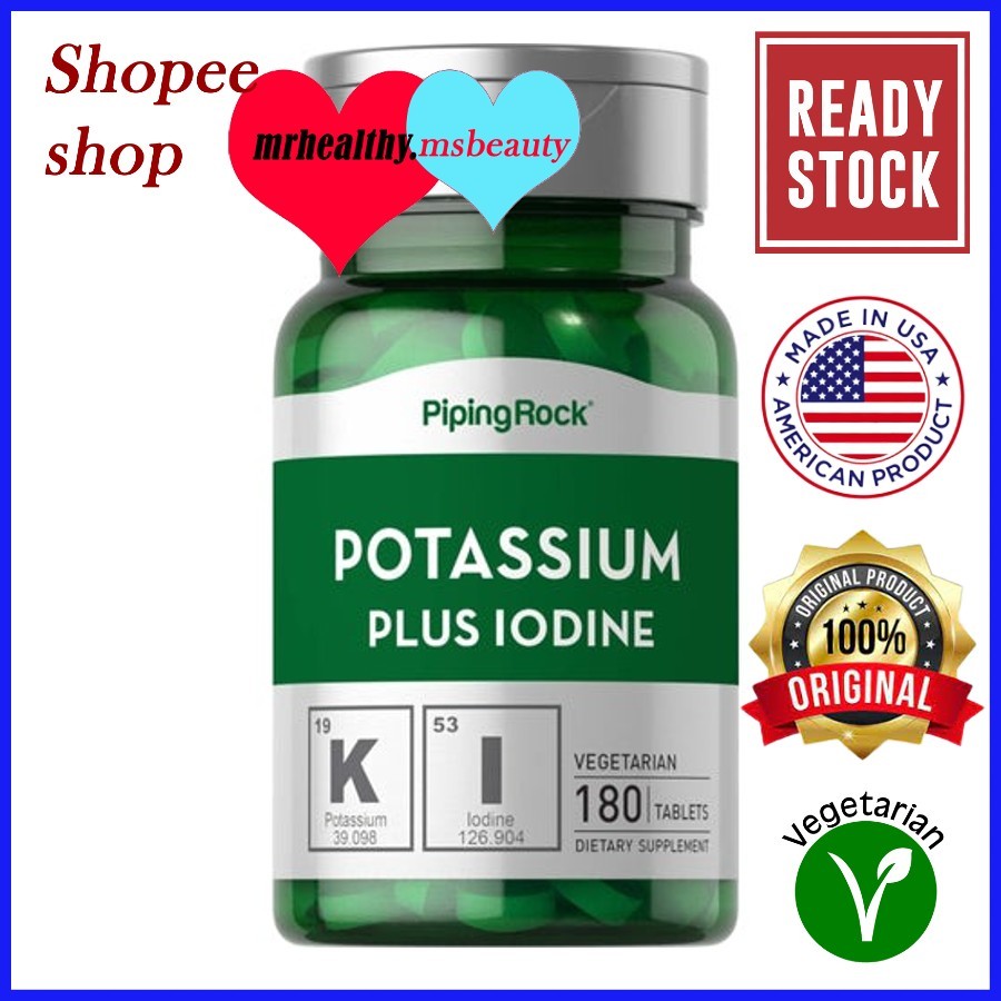 PipingRock Potassium Plus Iodine, 180 Tablets | Shopee Malaysia