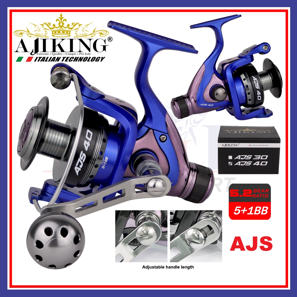 (5+1) Ajiking AJS Spinning Adjustable Handle Length Fishing Reel ...