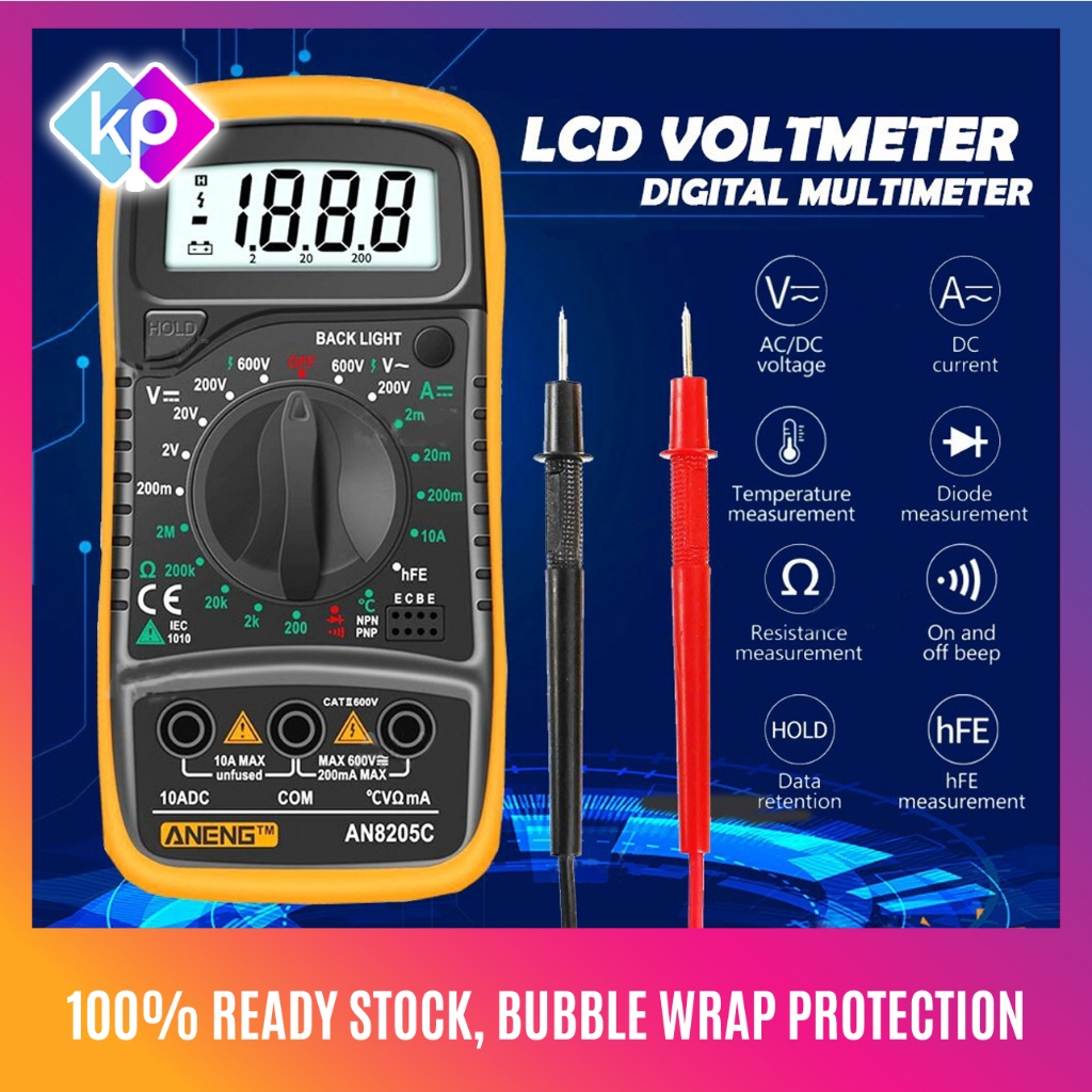 NEW Digital Multimeter XL830L LCD Volt Meter Ammeter Ohms Tester AC/DC ...