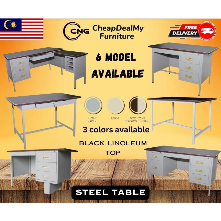 CheapDeal black linoleum table top steel table/ meja besi 6 models ...