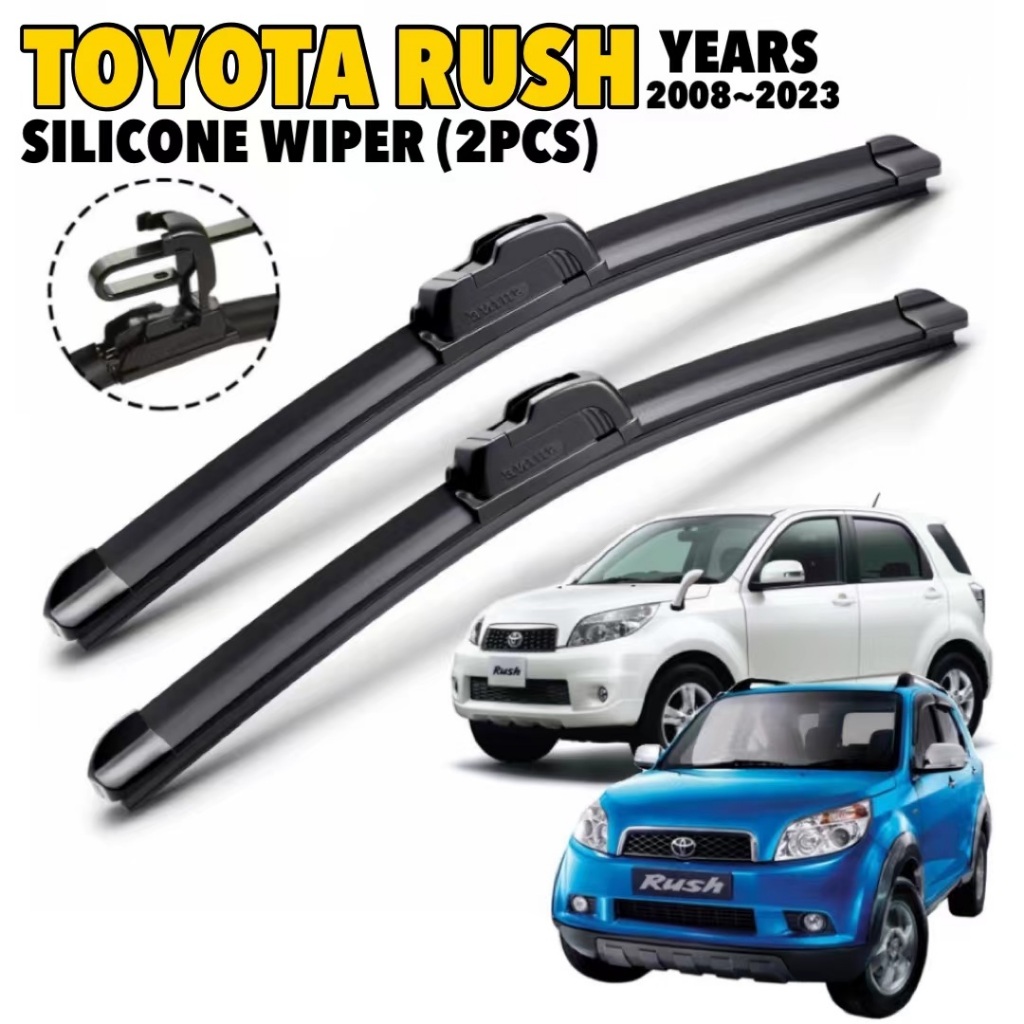 【2Pcs】Toyota Rush Years 2008~2023 Front Windscreen Wiper Rush Silicone ...