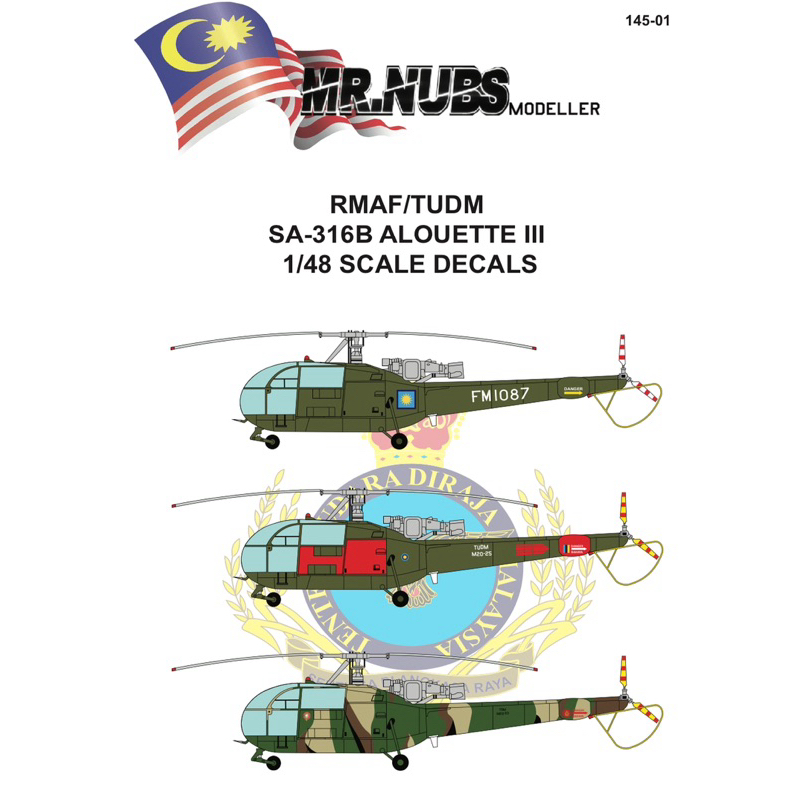 1/48 scale TUDM/RMAF SA-316B Allouette III Decal | Shopee Malaysia