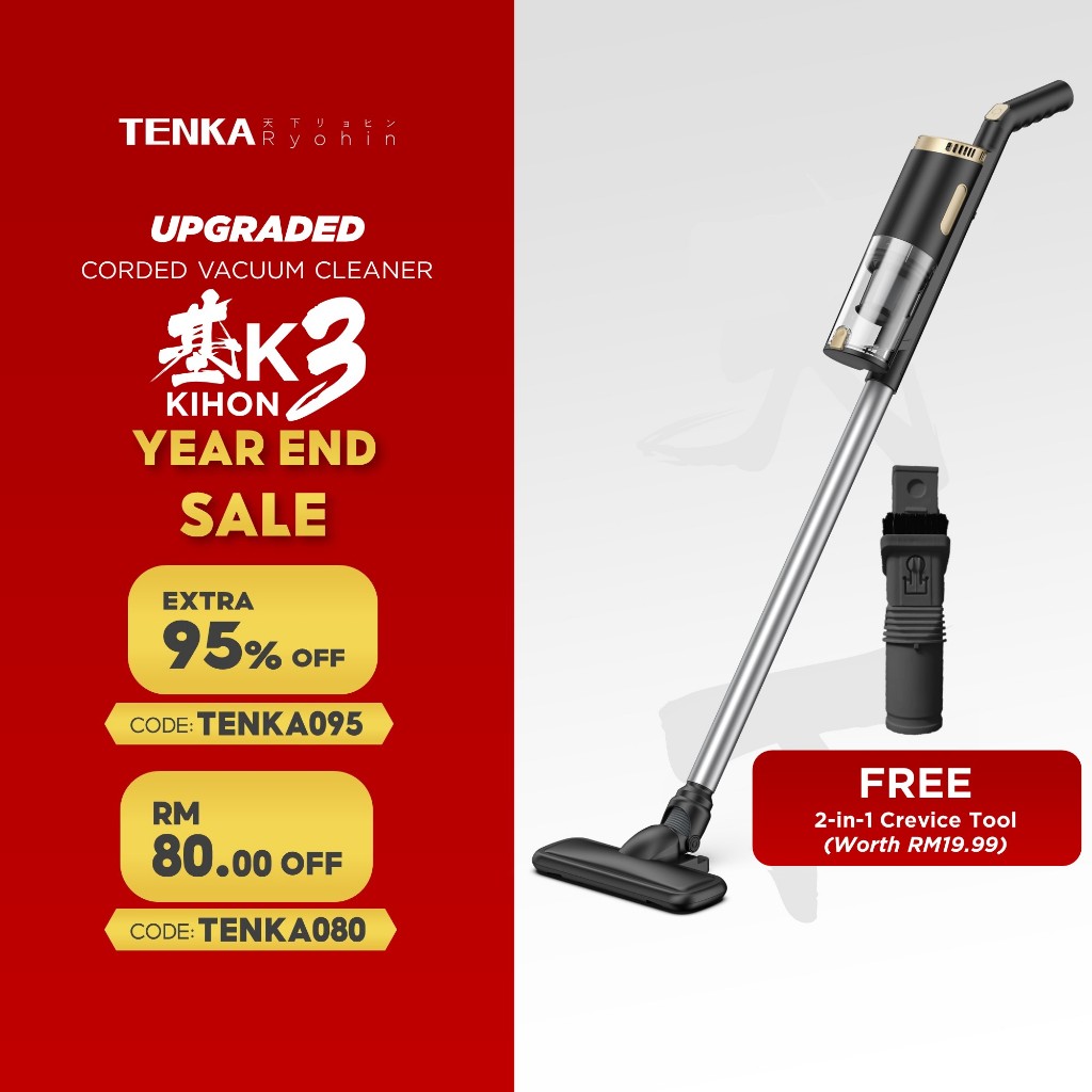 Tenka Ryohin Vacuum Cleaner Kihon K3 Handheld (19500PA) | Shopee Malaysia