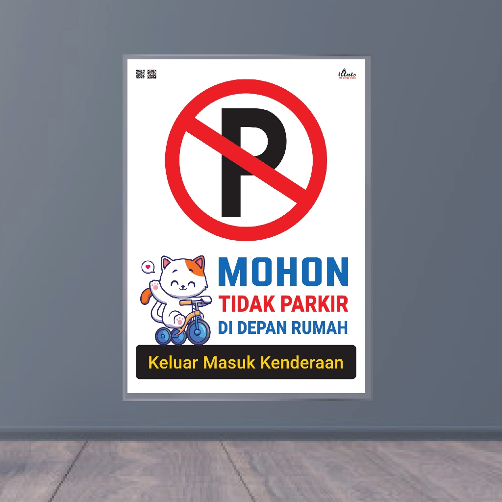 No Parking Laminated Sign Signage A4 size papan dilarang letak kereta ...