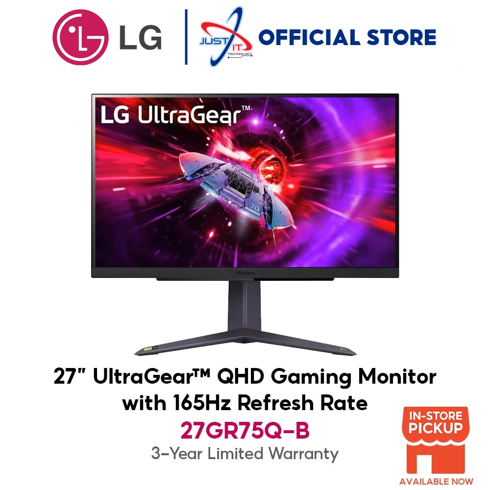 Lg 27gr75q B 27” Ultragear Ips Qhd 165hz 1ms Amd Freesync Premium