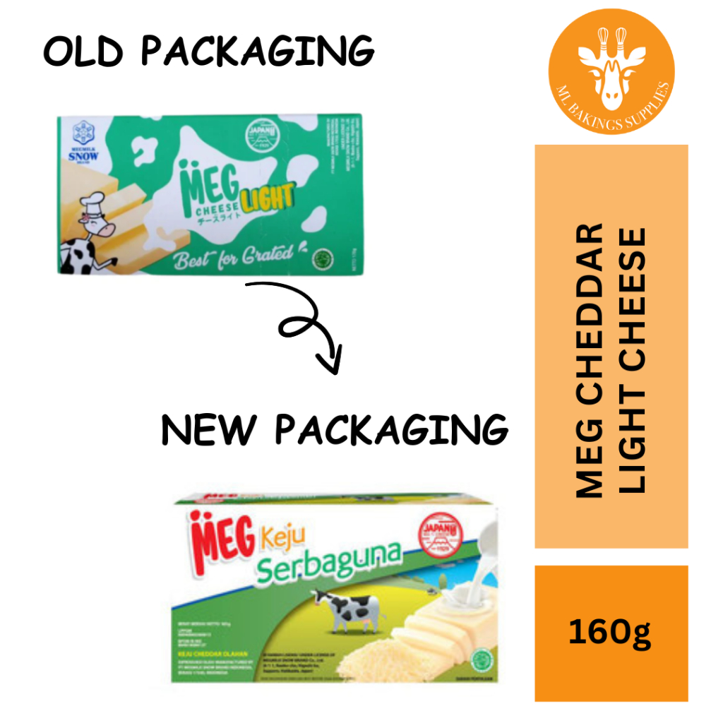 [READY STOCK] Meg Light Cheese Cheddar Block (160g) Keju Cheddar ...