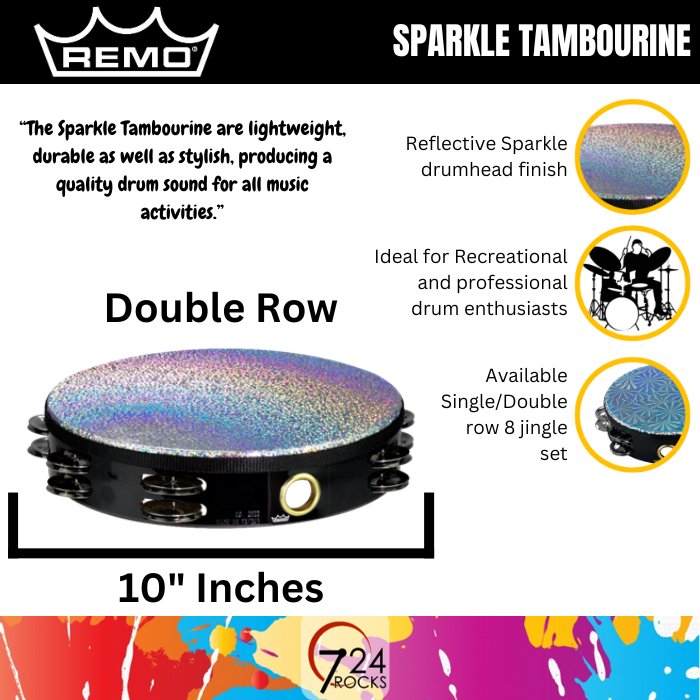 Remo Tambourine Remo TA-4210-46 Sparkle Tambourine 10" Double Row ...
