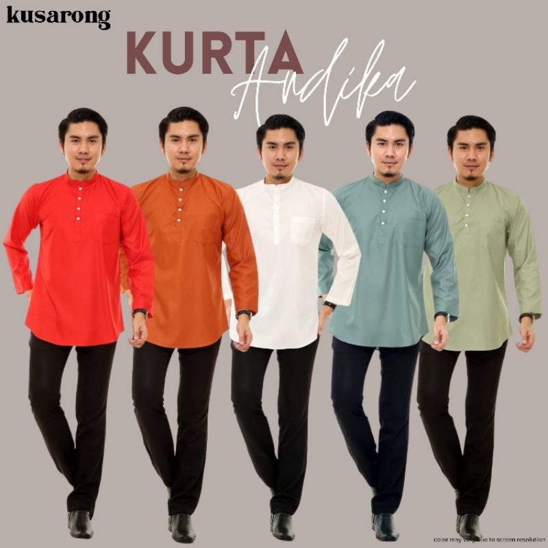 FAST DELIVERY & READY STOCK Kurta Cekak Musang Red Orange Brick Off ...