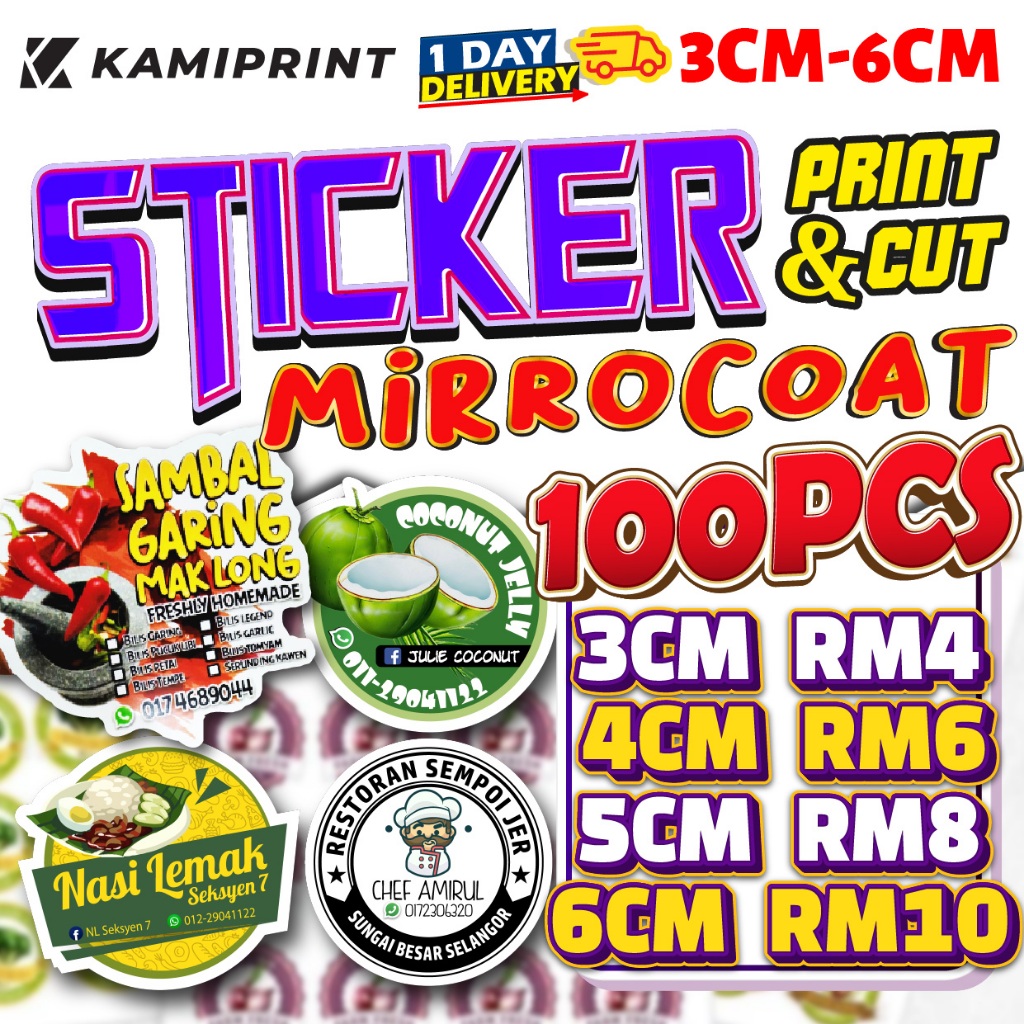 STICKER PRODUCTS 100PCS @ STICKER PRODUK @ STICKER LABEL - MIRROCOAT ...