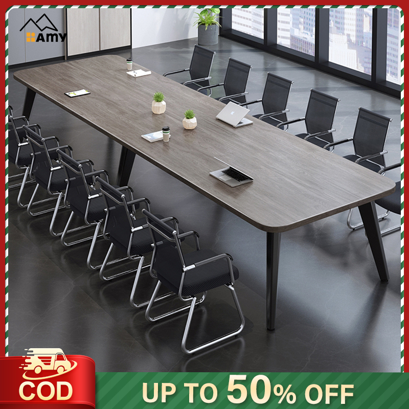 Amy Solid Wood Office Table Long Conference table Minimalist Modern ...