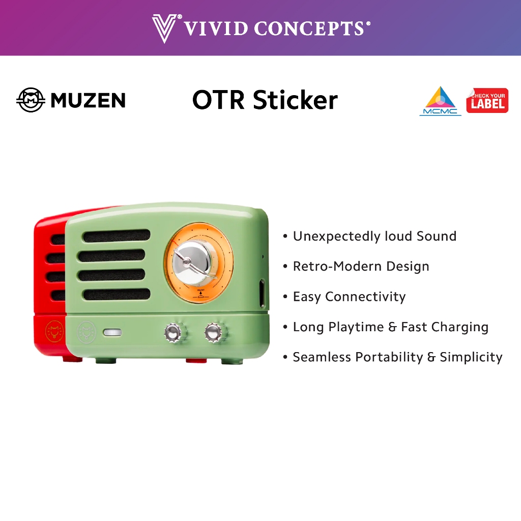 MUZEN OTR Sticker Magnet Fridge Bluetooth Speaker | Shopee Malaysia