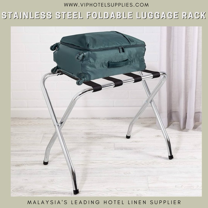 Stainless Steel Foldable Luggage Rack / Rak Bagasi 不锈钢行李架 for Hotel ...