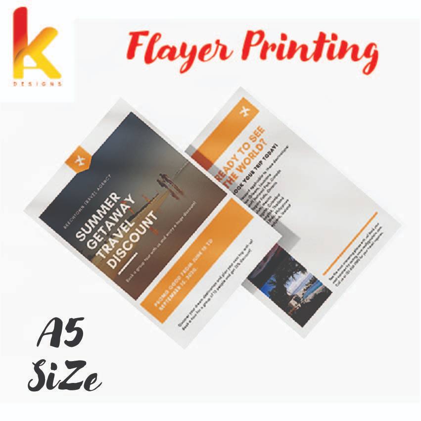 100 pcs flyer printing / artpaper 157 gsm / one side double sided ...