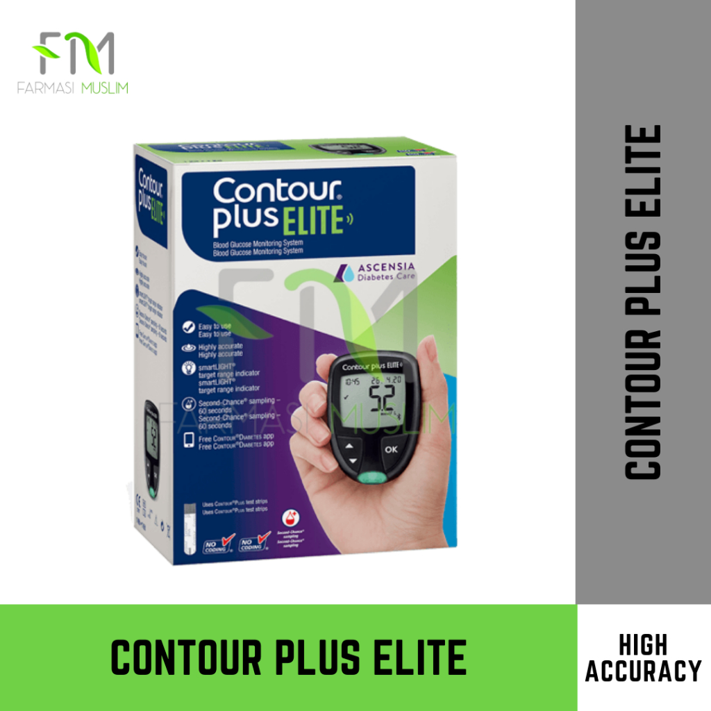 CONTOUR PLUS ELITE BLOOD GLUCOSE MONITOR HIGH ACCURACY (FREE 25 STRIPS ...