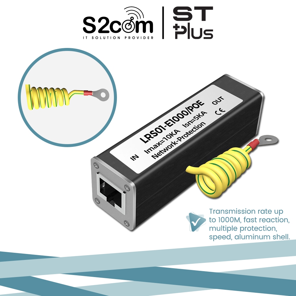 1000M Network RJ45 Cat6 PoE Surge Protector Device Protection Lightning ...