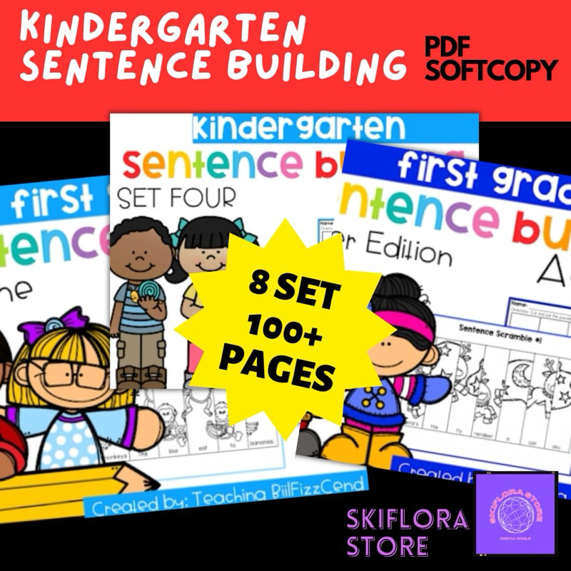 [SS227] Kindergarten and Grade 1 Sentence Building Printable Activities ...
