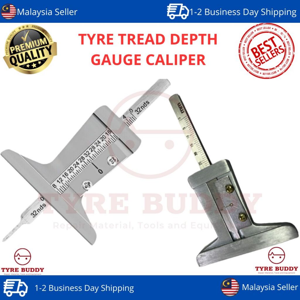 Tyre Tire Tread Depth Gauge Caliper Tyre Wear Detection Measure Tool ...