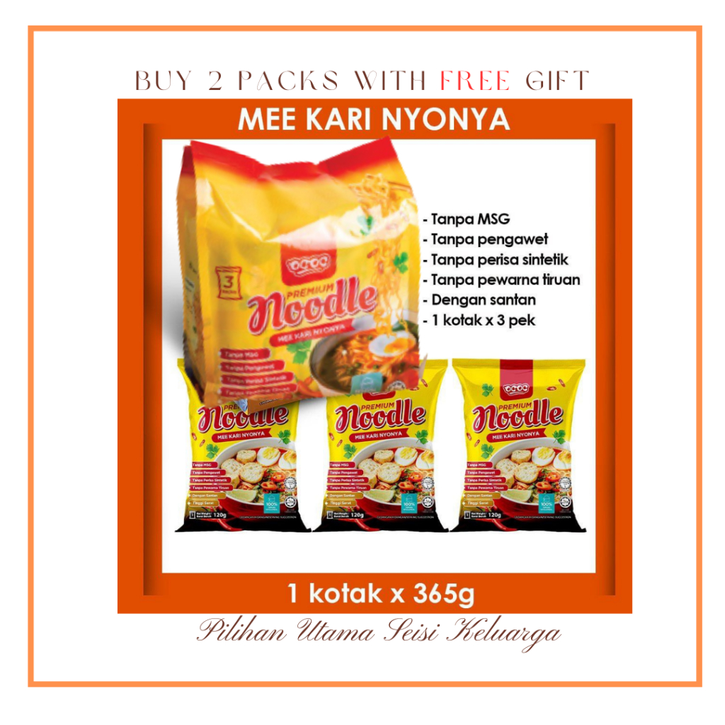 Mee Kari Nyonya | Mee Segera Sedap dan Sihat Tanpa MSG | Rendah Gluten ...