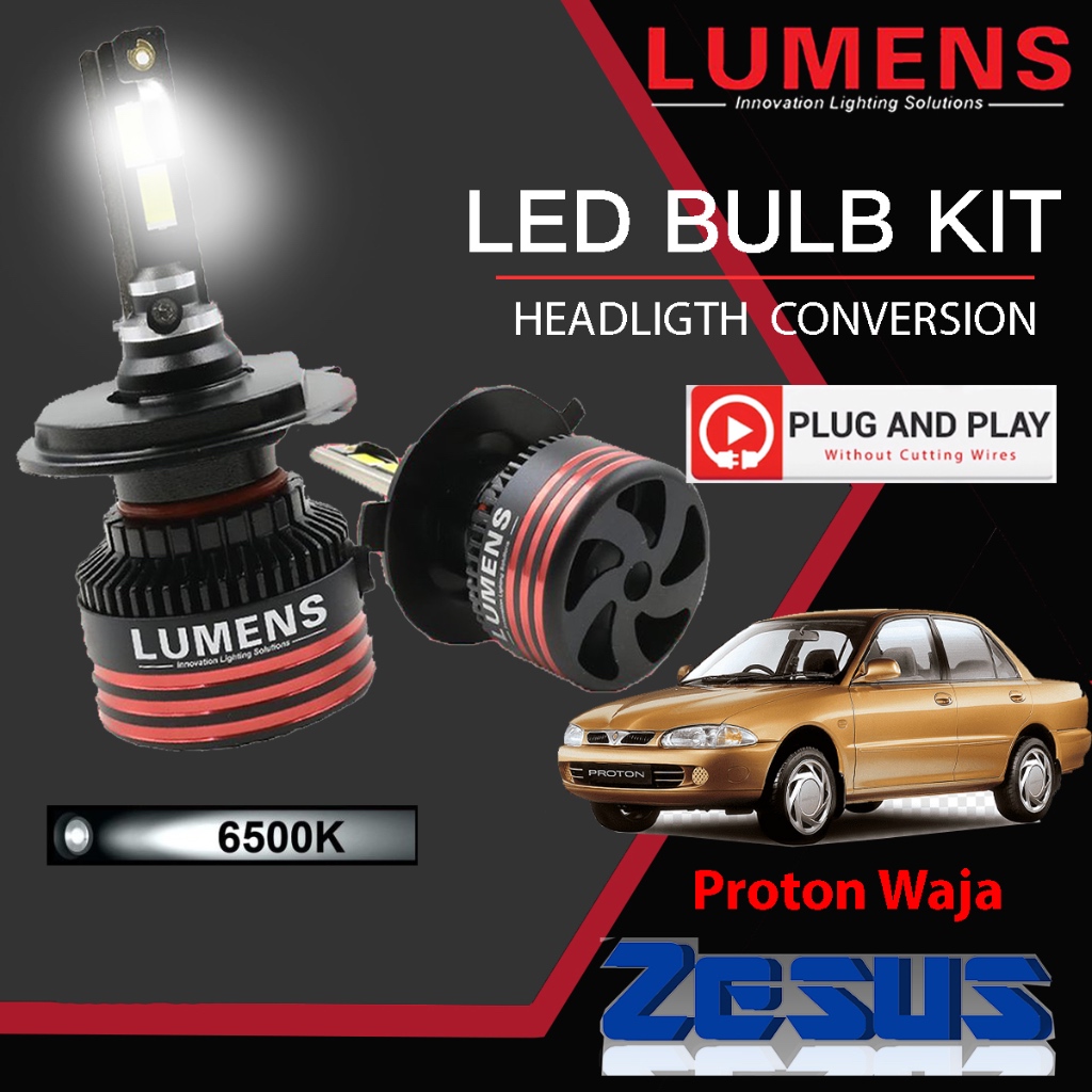 LUMENS Car LED Lighting 6500K 12V/24V 76W 5000LM Car LED Headlight Bulb ...