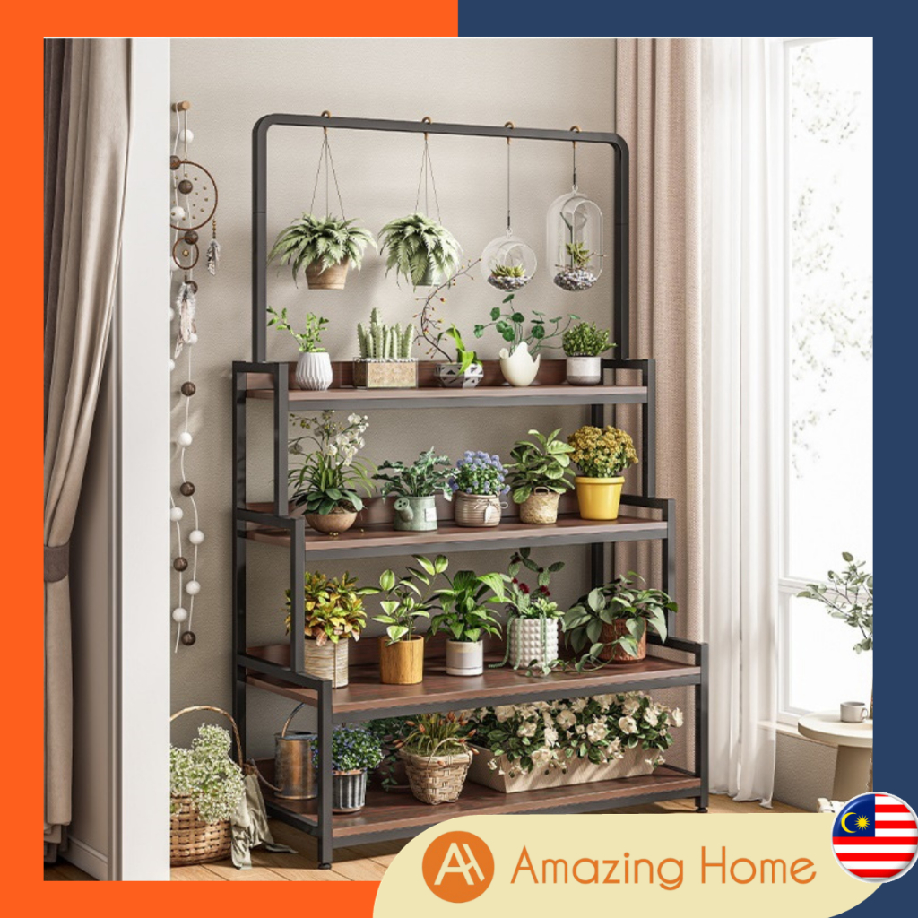 AmazingHome Flower Rack Ladder Plant Stand Multi Layer Shelf Rack ...