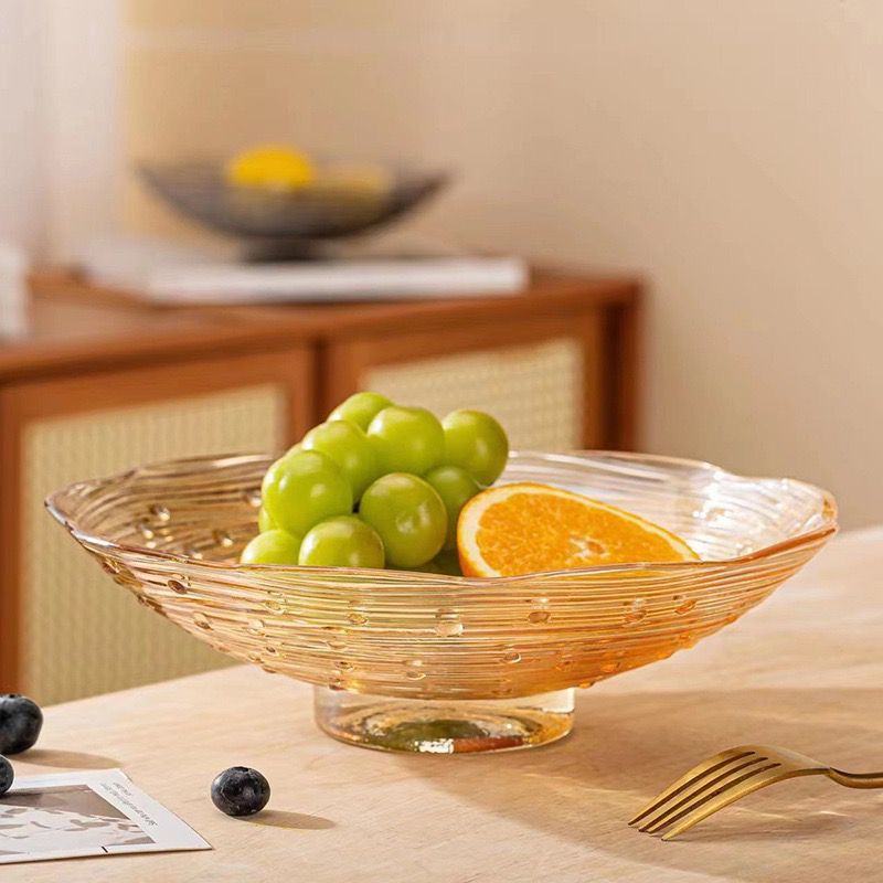 Pattern glass display tray bowl 刻花玻璃食物摆放盘 | Shopee Malaysia