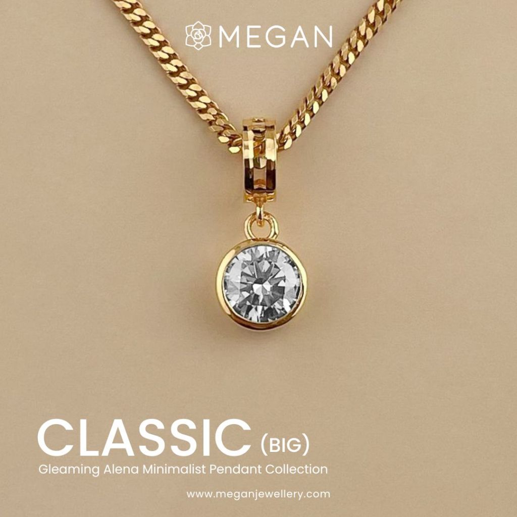Megan Jewellery Gleaming Alena Minimalist Pendant Collection Emas 916 ...