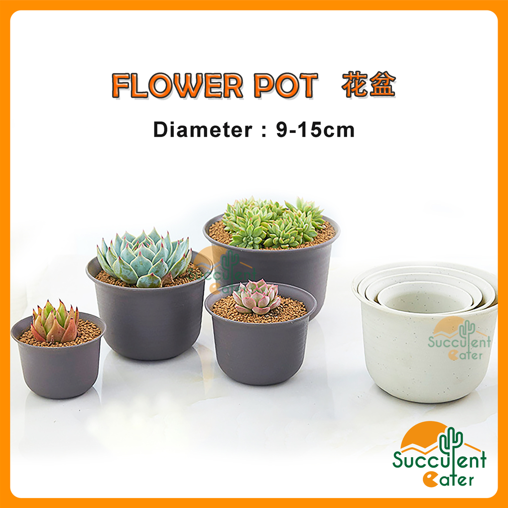 (Small) Round Plastic Pots Short Pasu Bunga 矮体圆塑料花盆 | Shopee Malaysia