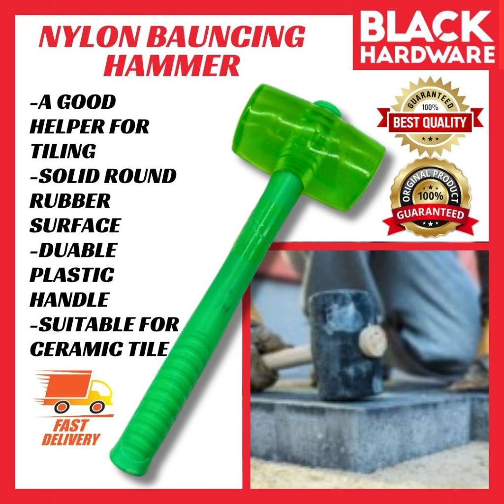 Black Hardware Rubber Mallet Rubber Hammer Tile Plastic Hammer Tukul ...