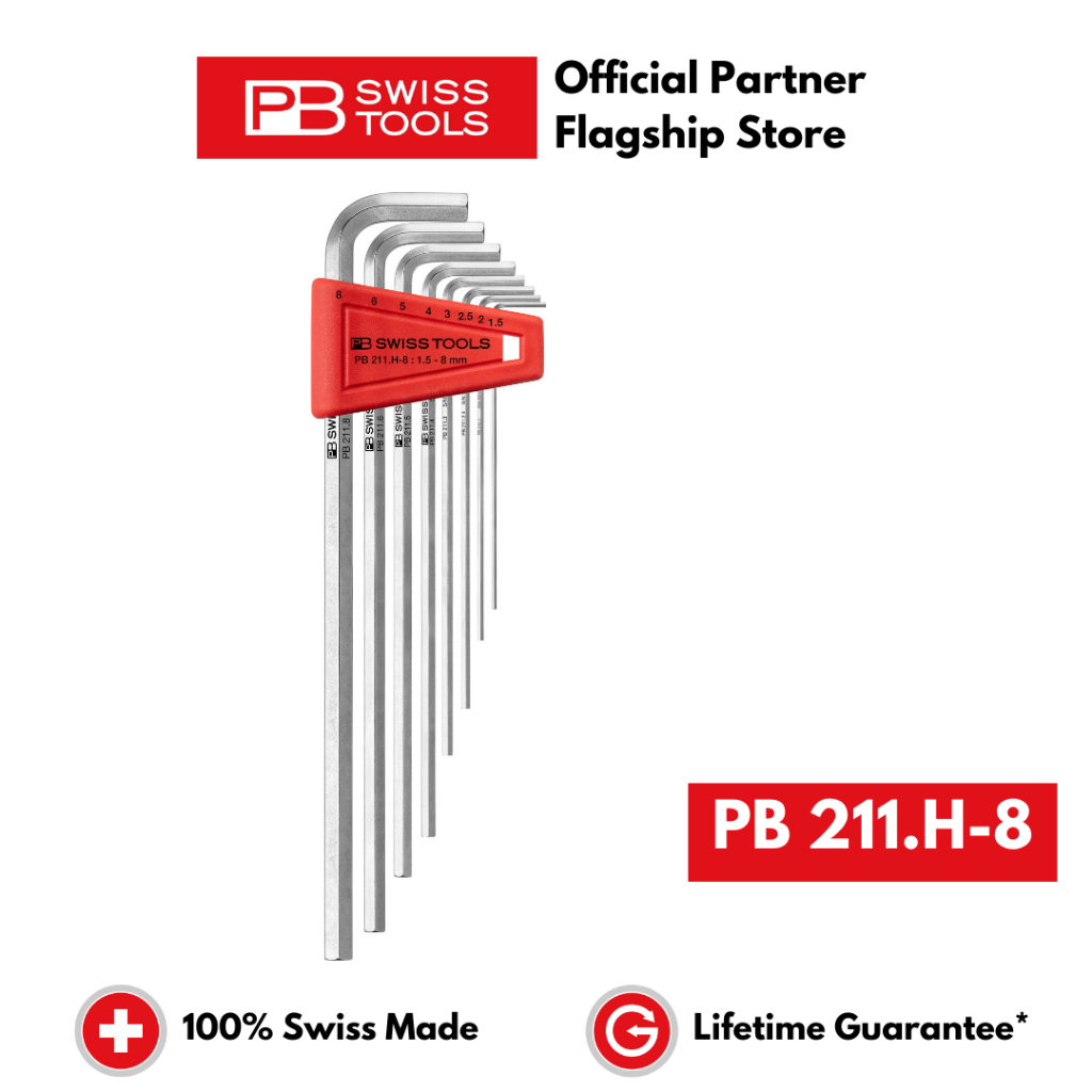 8pcs Set PB Swiss Tools Long Hexagon Allen Key L-wrenches PB 211.H-8 ...