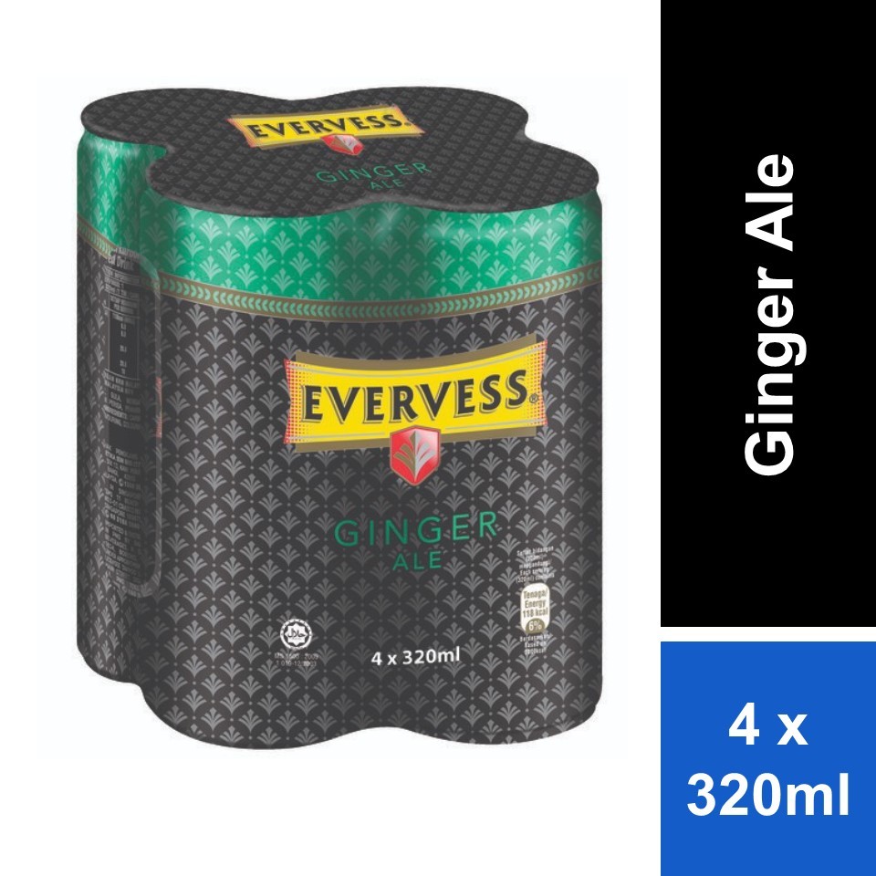 Evervess Ginger Ale 320ml x 4s | Shopee Malaysia