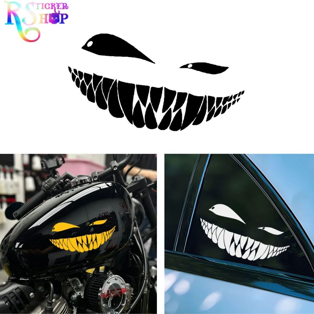 The Devil's Evil Smile JDM Funny Sticker Motorcycle Helmet Car Sticker ...