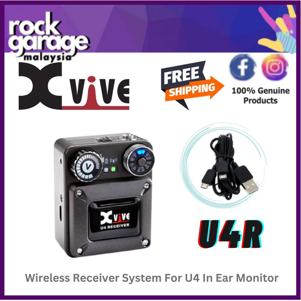 Xvive U4R Wireless Receiver System For U4 In Ear Monitor Headphones And Earphones ( U4 R ...