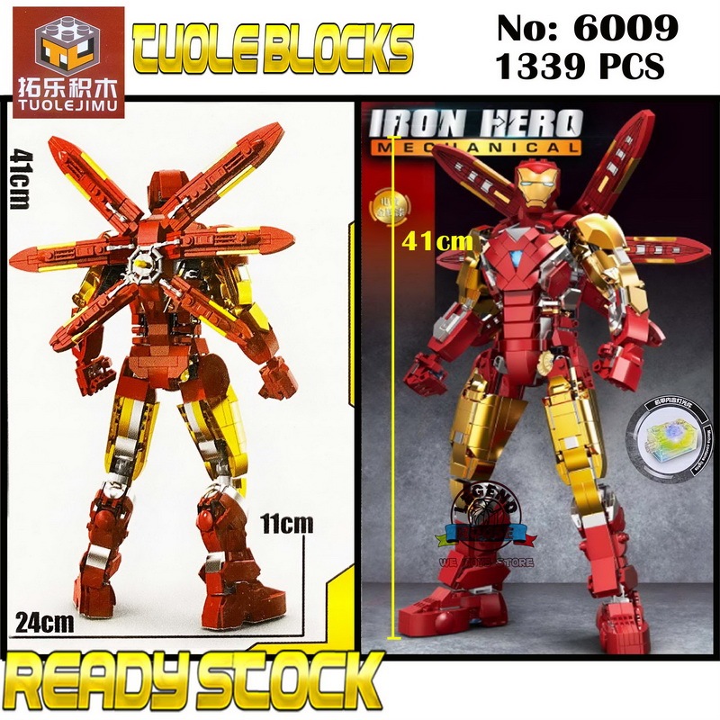 [TUOLEJIMU] TUOLE Blocks 6009 Super Heroes Avengers Ironman Mechanical ...