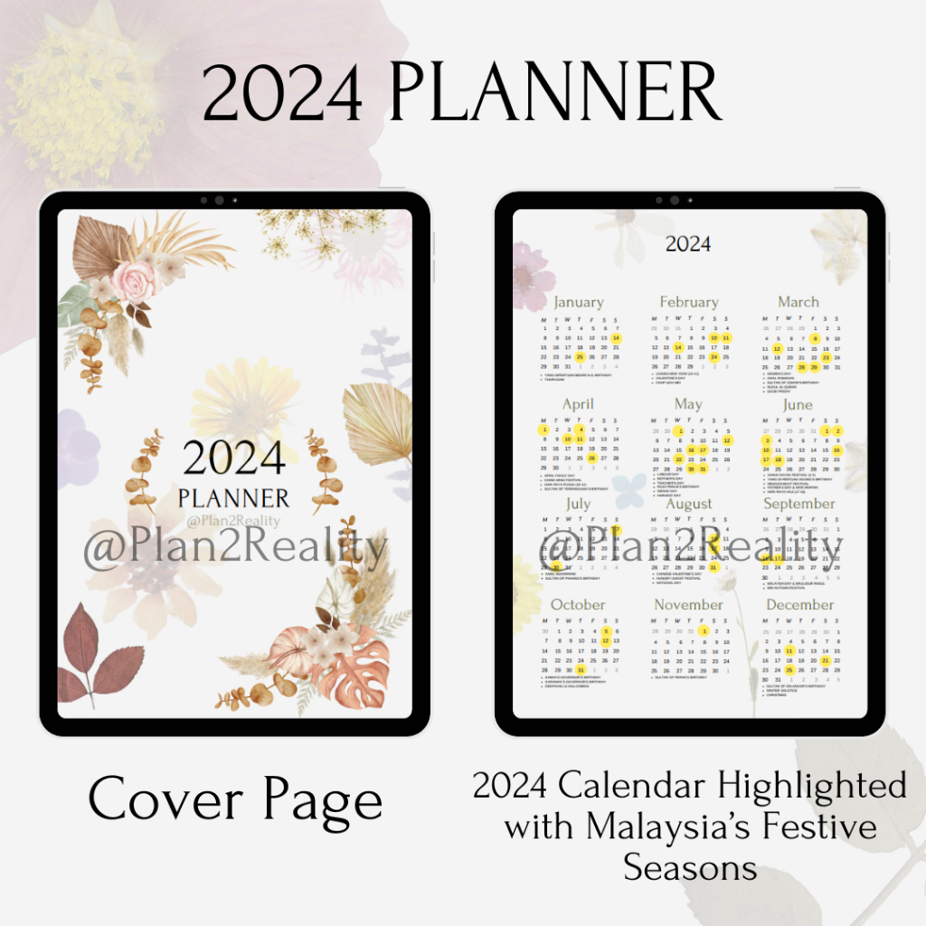 2024 Digital Planner - Include 2024 Calendar, Monthly Planner, 14 ...