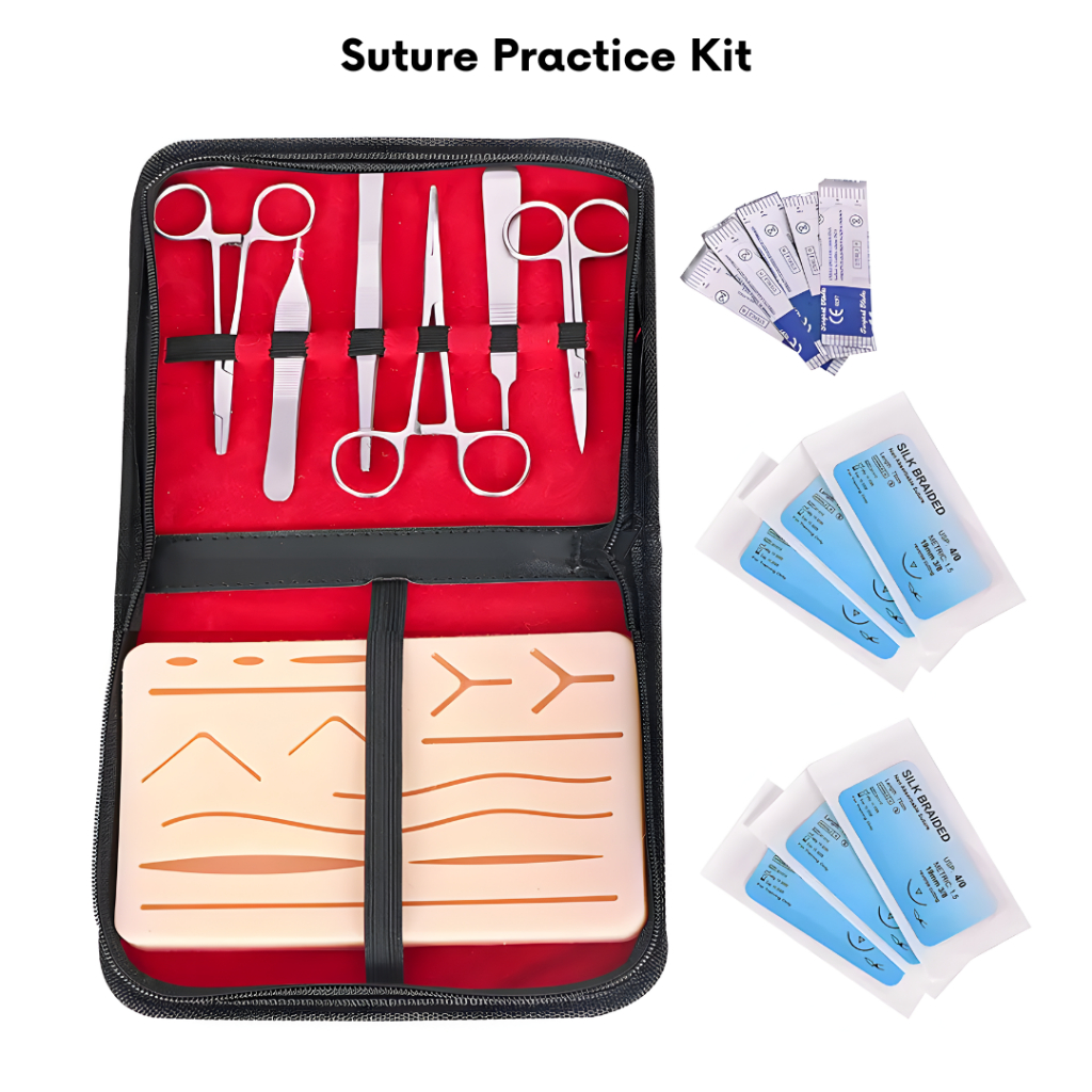 Medical Suture Practice Kit All-Inclusive Suture Kit Medical Silicone Skin Suture Surgical ...