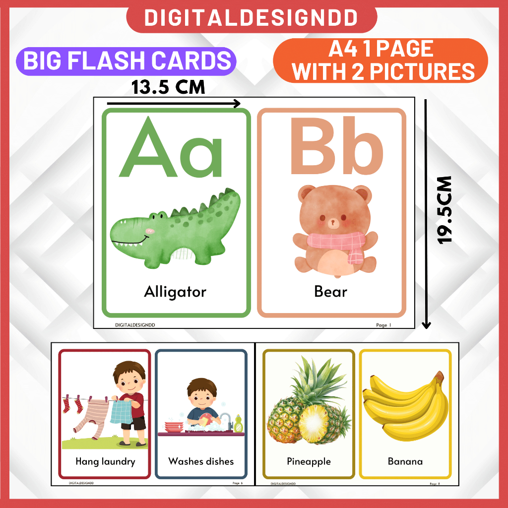 Digital PDF Flash Cards for baby kids toddler preschool pdf flash card ...
