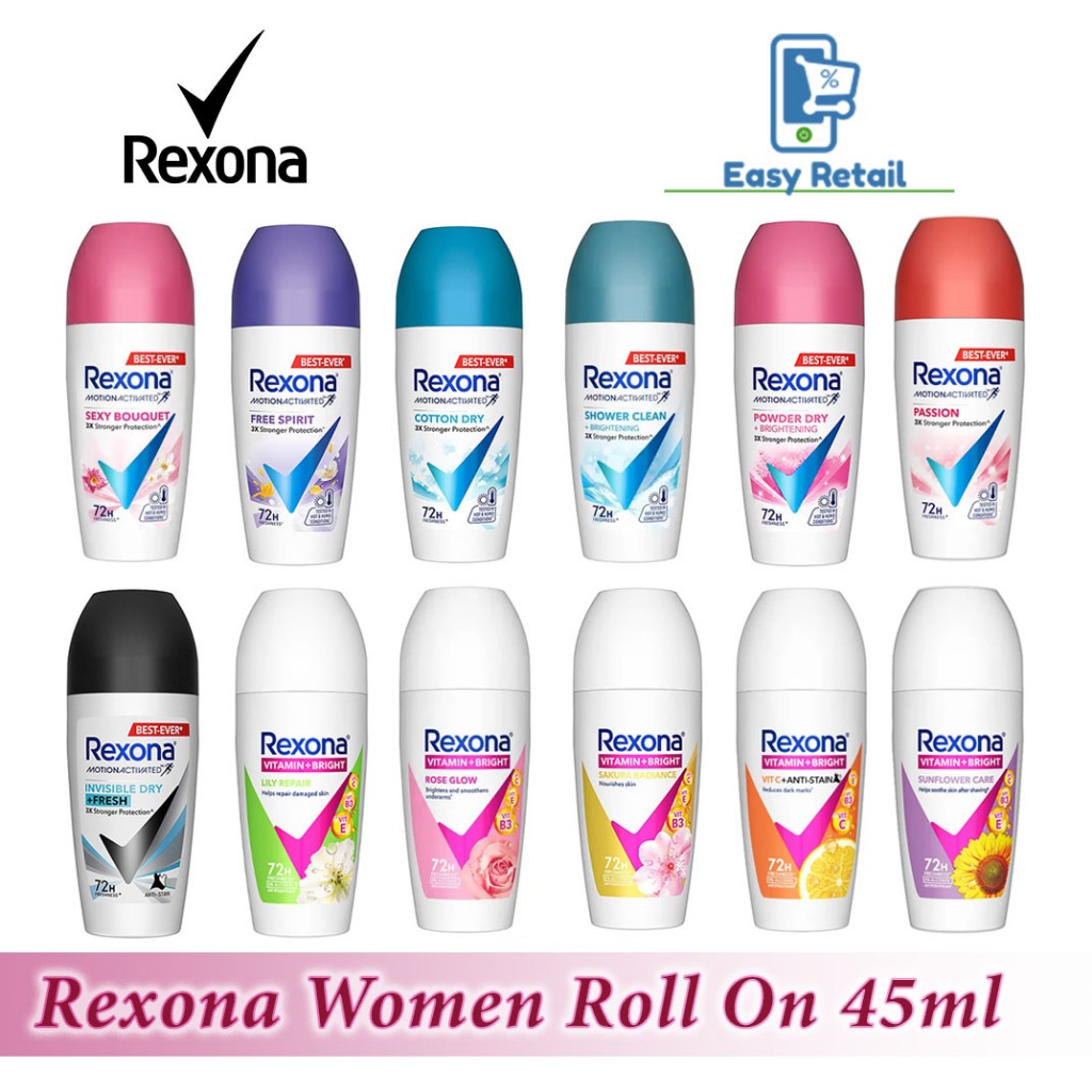 Rexona Women Deodorant Roll On 45ml [Passion / Sexy Bouquet / Rose / Sakura / Lily / Shower ...
