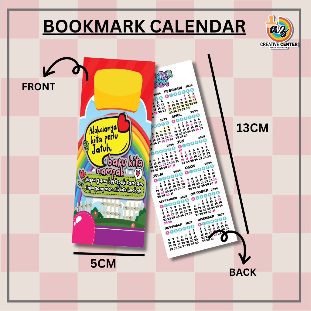 BOOKMARK CALENDAR 2024 1SET/10PCS | Shopee Malaysia