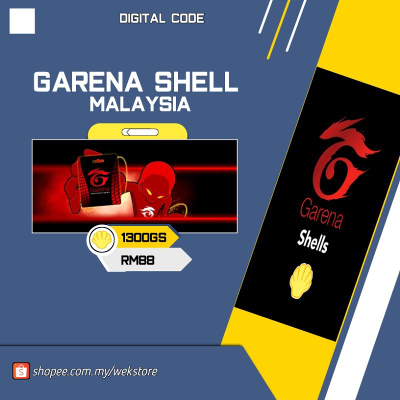 GARENA SHELL MALAYSIA - 1300GS ONLY | Shopee Malaysia