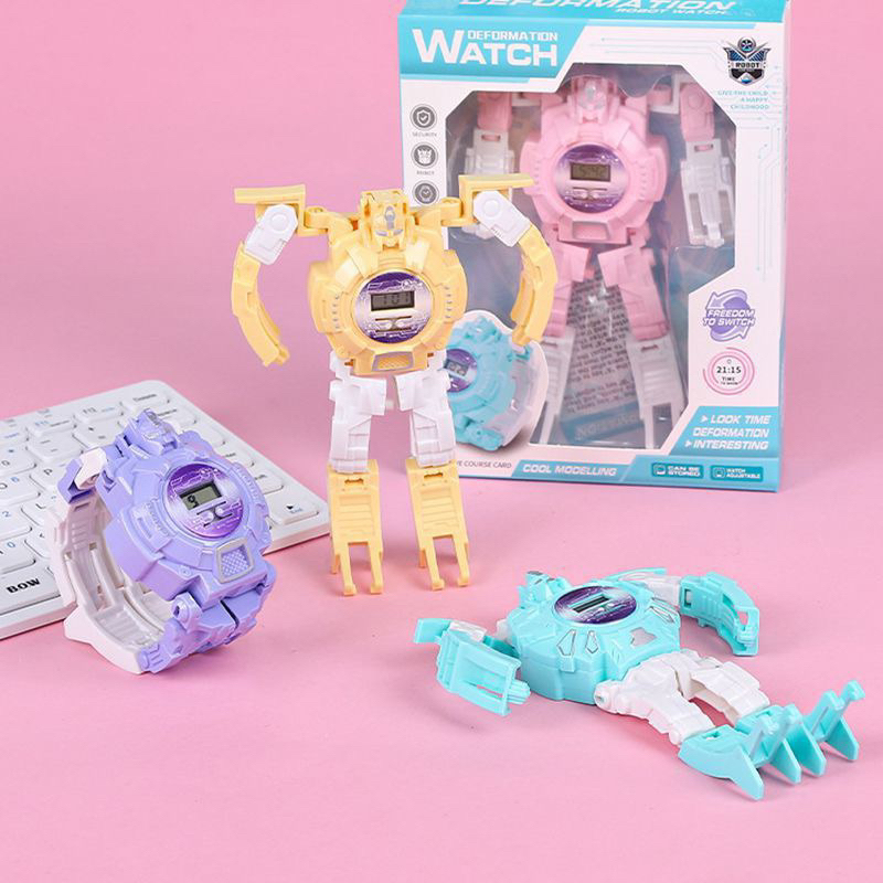 Kid And Children Transformer Robot Watch Toy for Children Watches Jam ...