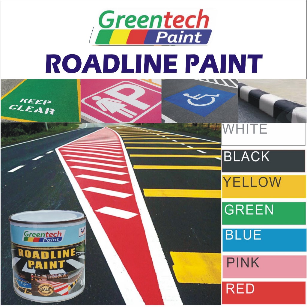 ( 1 LITER ) GREENTECH PAINT BRAND Roadline Paint 1L for ROAD MARKING ...