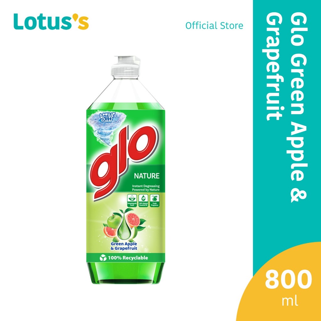 Glo Green Apple & Grapefruit Dishwashing Liquid (800ml) | Shopee Malaysia