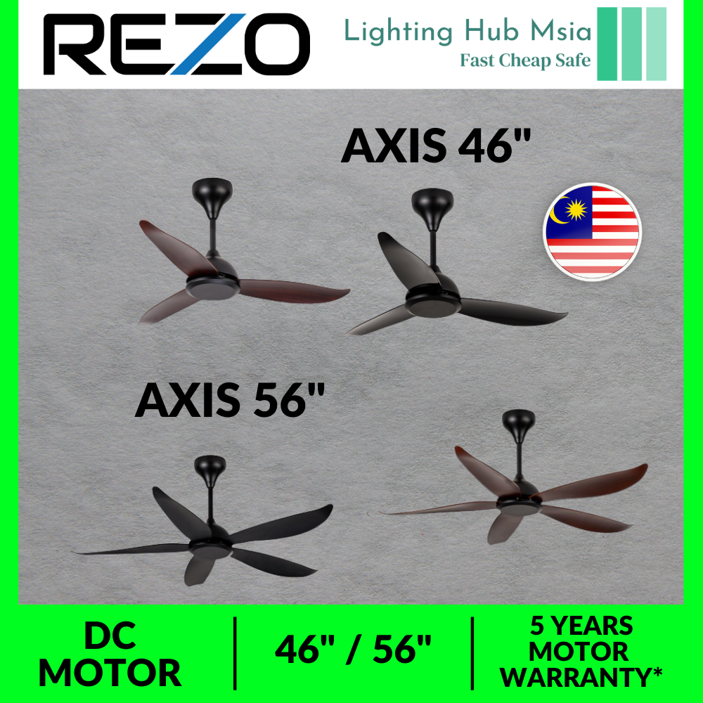 [[Ready Stock] Rezo Ceiling Fan AXIS 56" AXIS 46" 12 Speed DC Motor 3 ...