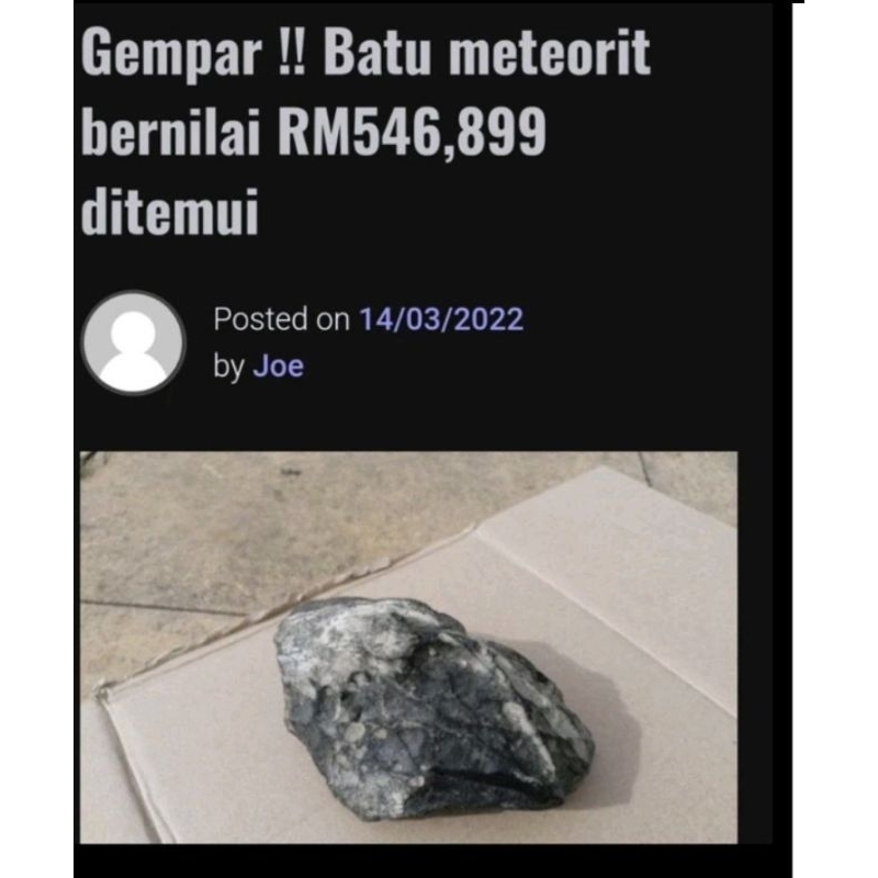 Batu Meteorit - Serpihan Tahi Bintang yang Unik | Shopee Malaysia