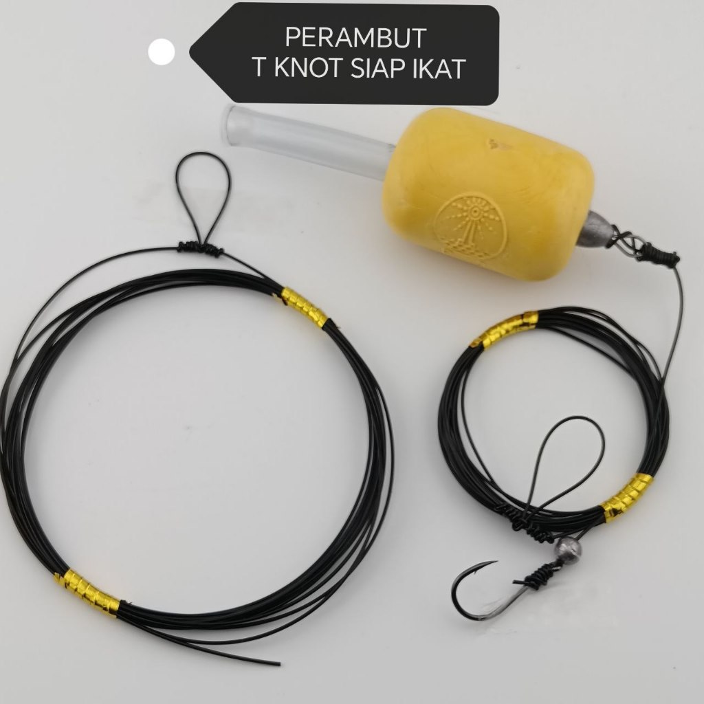 Perambut T knot Pelampung Nelayan 80lb Hitam Perambut Pancing Siap Mata ...