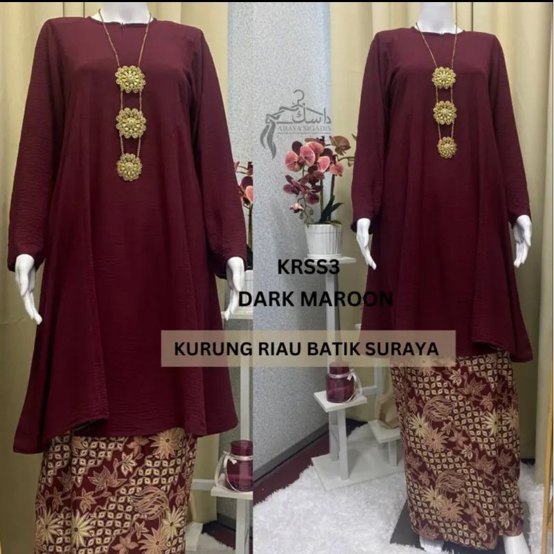 [S-5XL] Baju Kurung Riau Kain Batik | Baju Kurung Riau Corak Batik PLus Size Kain Ironless 2.0 ...