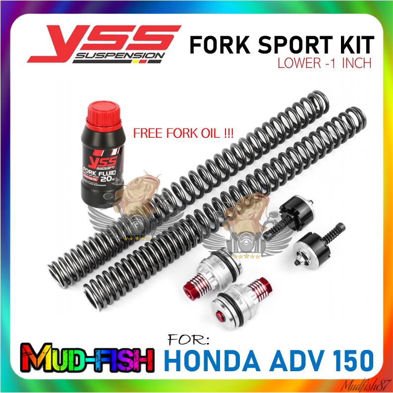 HONDA ADV 150 RACING FORK SPORT LOWER KIT -1.0 INCH (ORIGINAL YSS ...