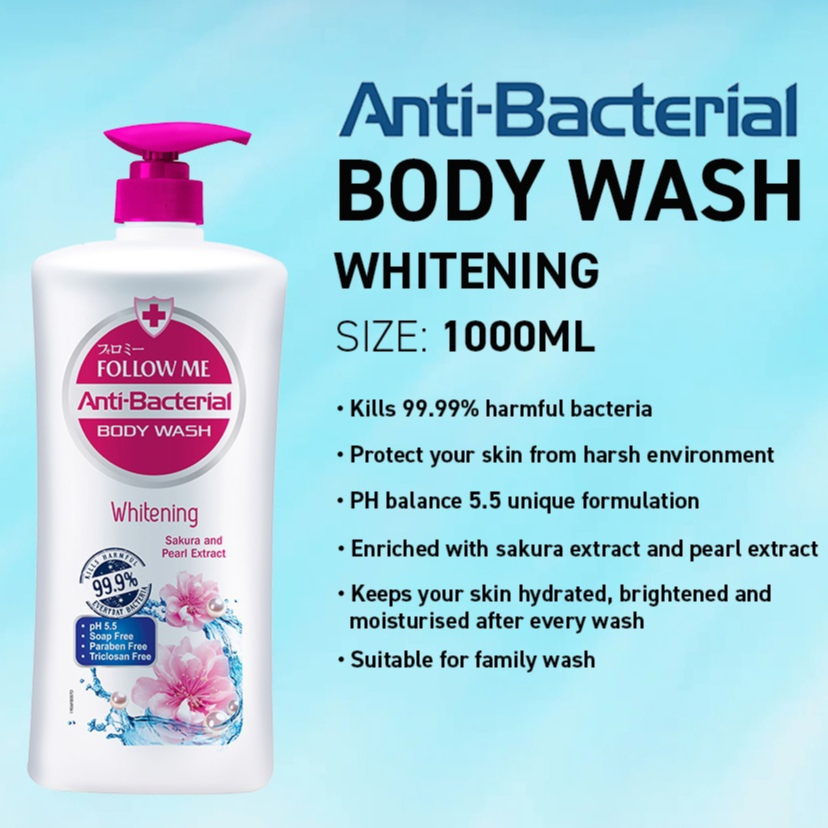 Follow Me Whitening Antibacterial Body Wash ( 1000ml ) | Shopee Malaysia